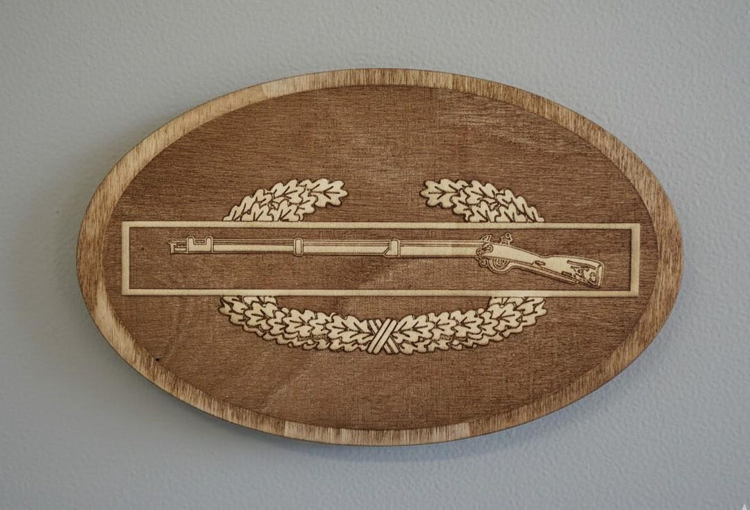 Combat Infantryman Badge (CIB) Wood Wall Art - Laser Engraved Military ...