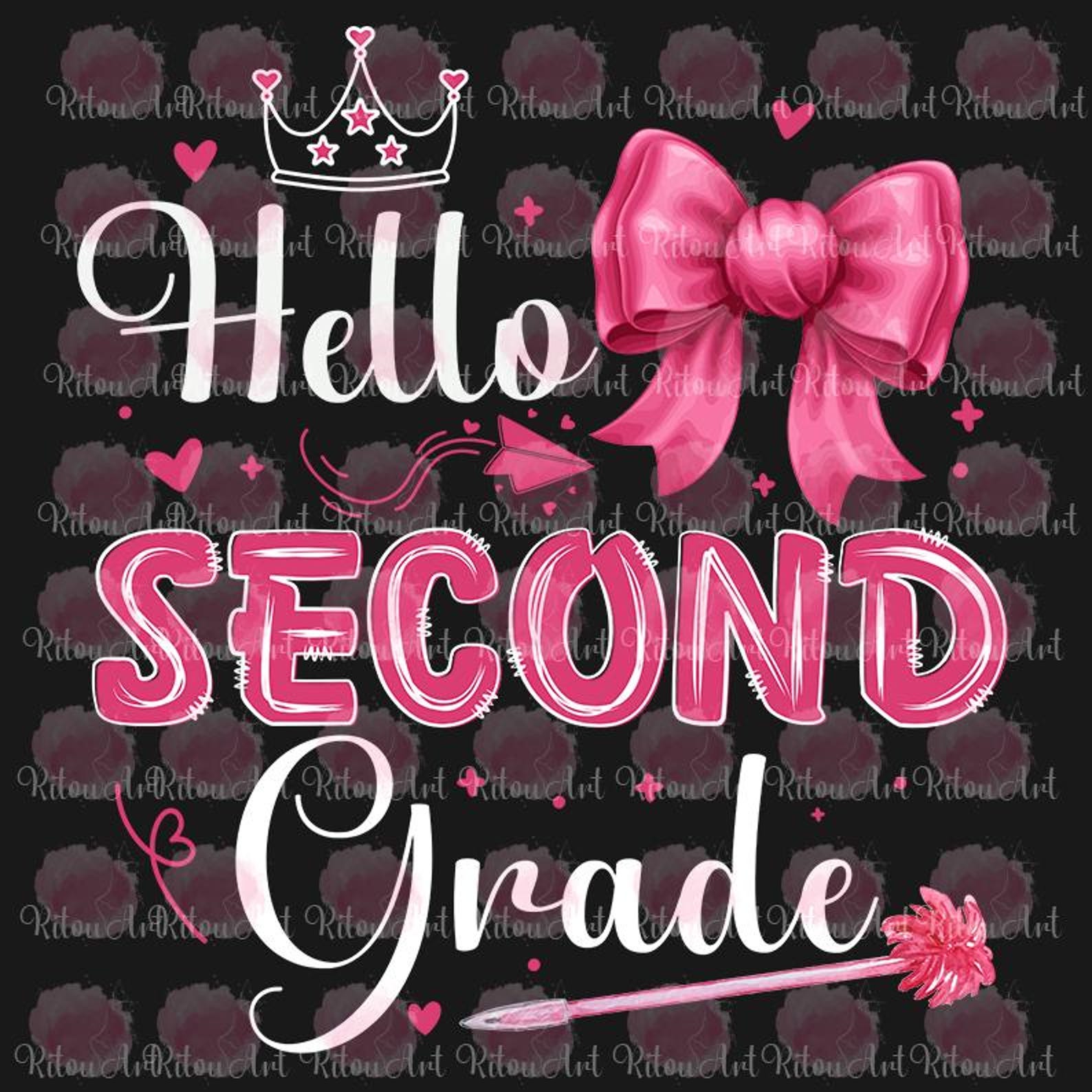 Coquette Back to School PNG, Pink Bow Pencil Design for Teachers, Girly ...