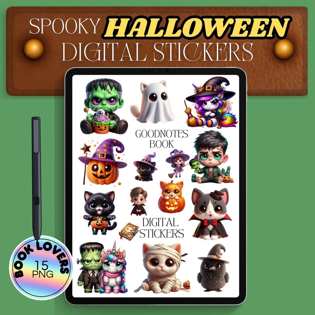Halloween Digital Stickers Cute Spooky PNG Stickers – Goodnotes ...