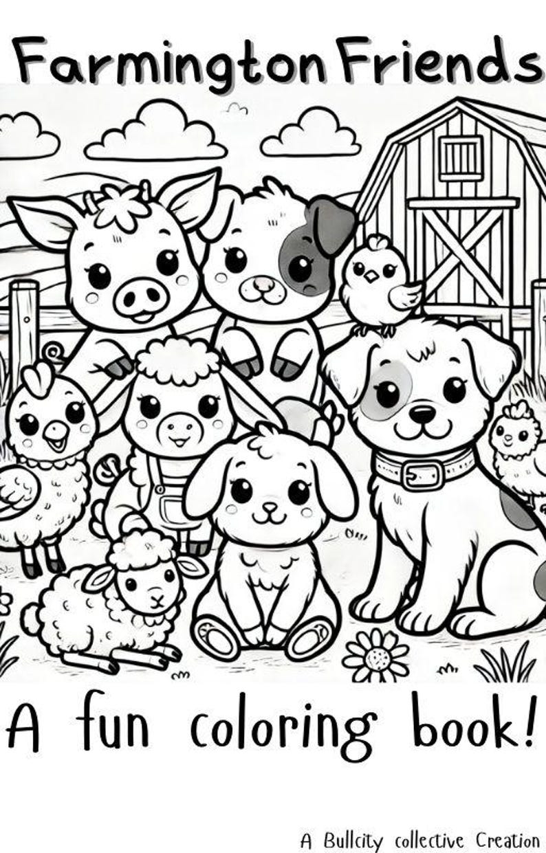Farmington Friends DIY Mini Coloring Book | 13 Cute Farm Animal Pages ...