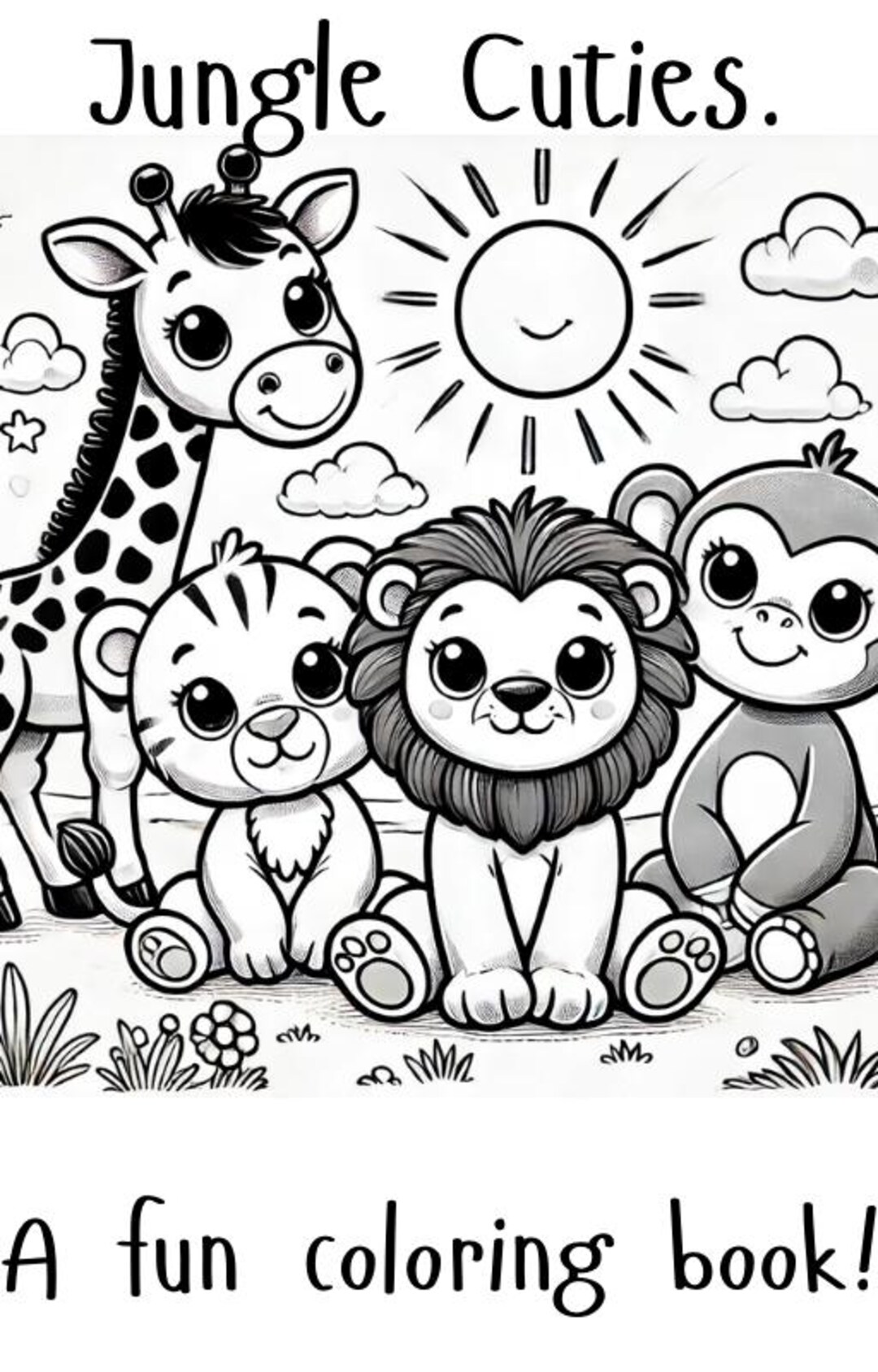 Safari Cuties 9-page DIY Mini Coloring Book | Printable Jungle Animal ...