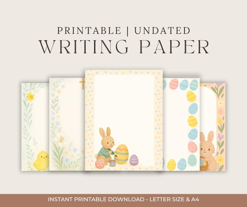 Easter Writing Paper Set | Printable Stationery PDF | Instant Download ...