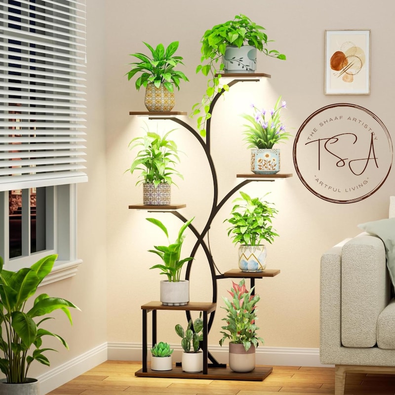 Corner Plant Stand Grow Lights - Etsy Canada