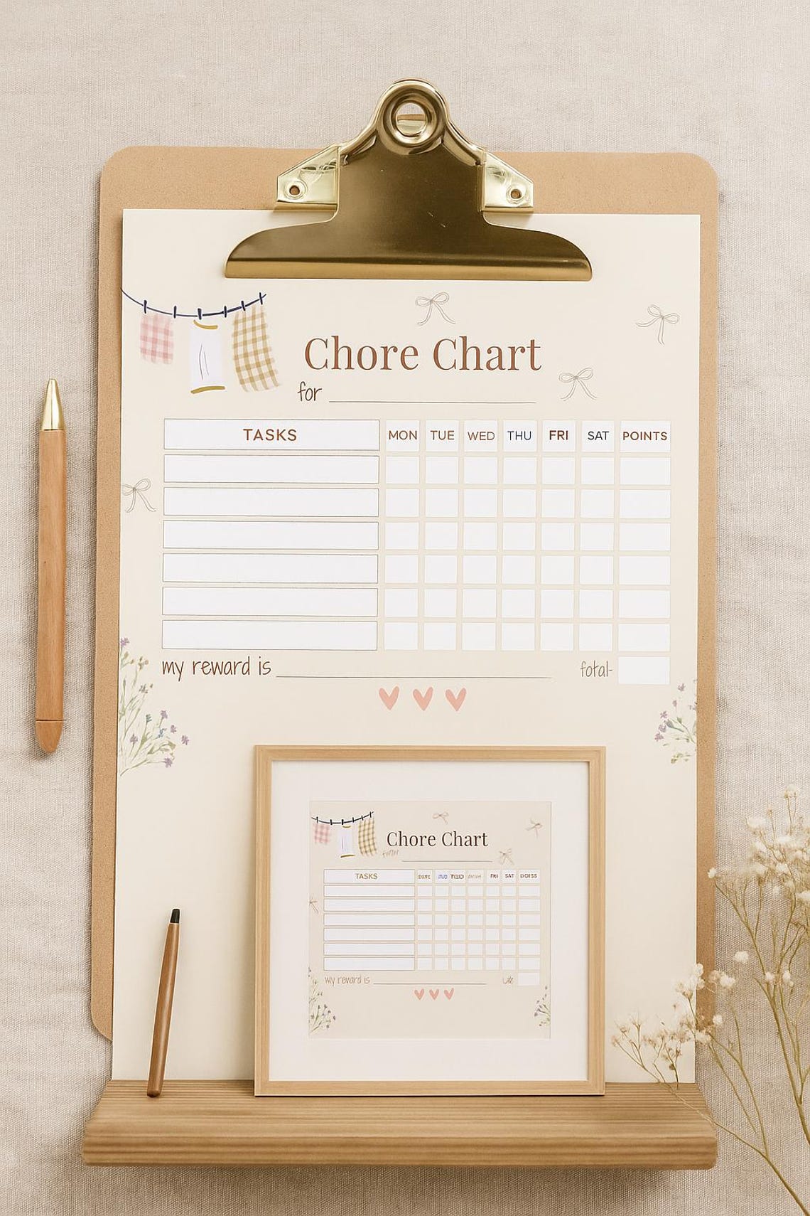 Toddler Chore Chart | Printable for Kids | Pastel Cottagecore Style ...