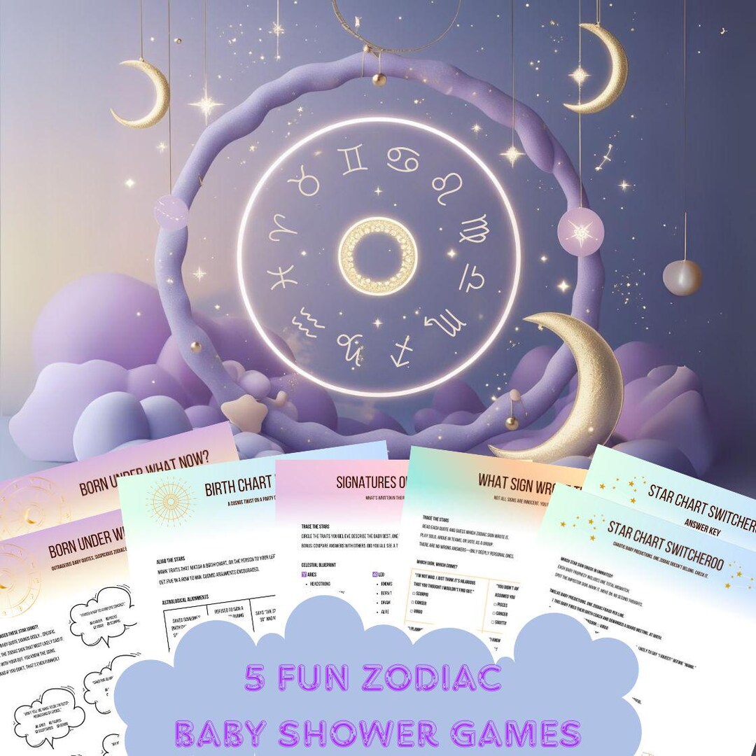 Zodiac Baby Shower Games! 5 Fun Astrology Party Games for Babyshower ...
