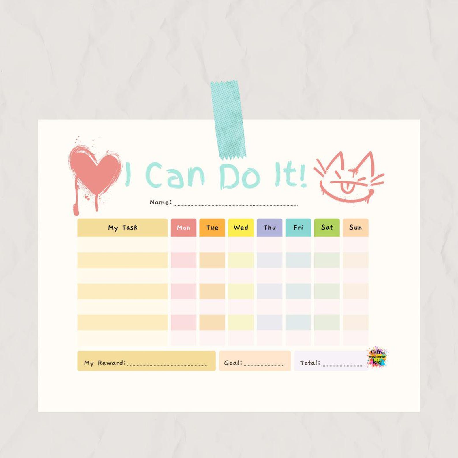 Printable Kids Behavior Chart: Positive Reinforcement Reward Tracker ...