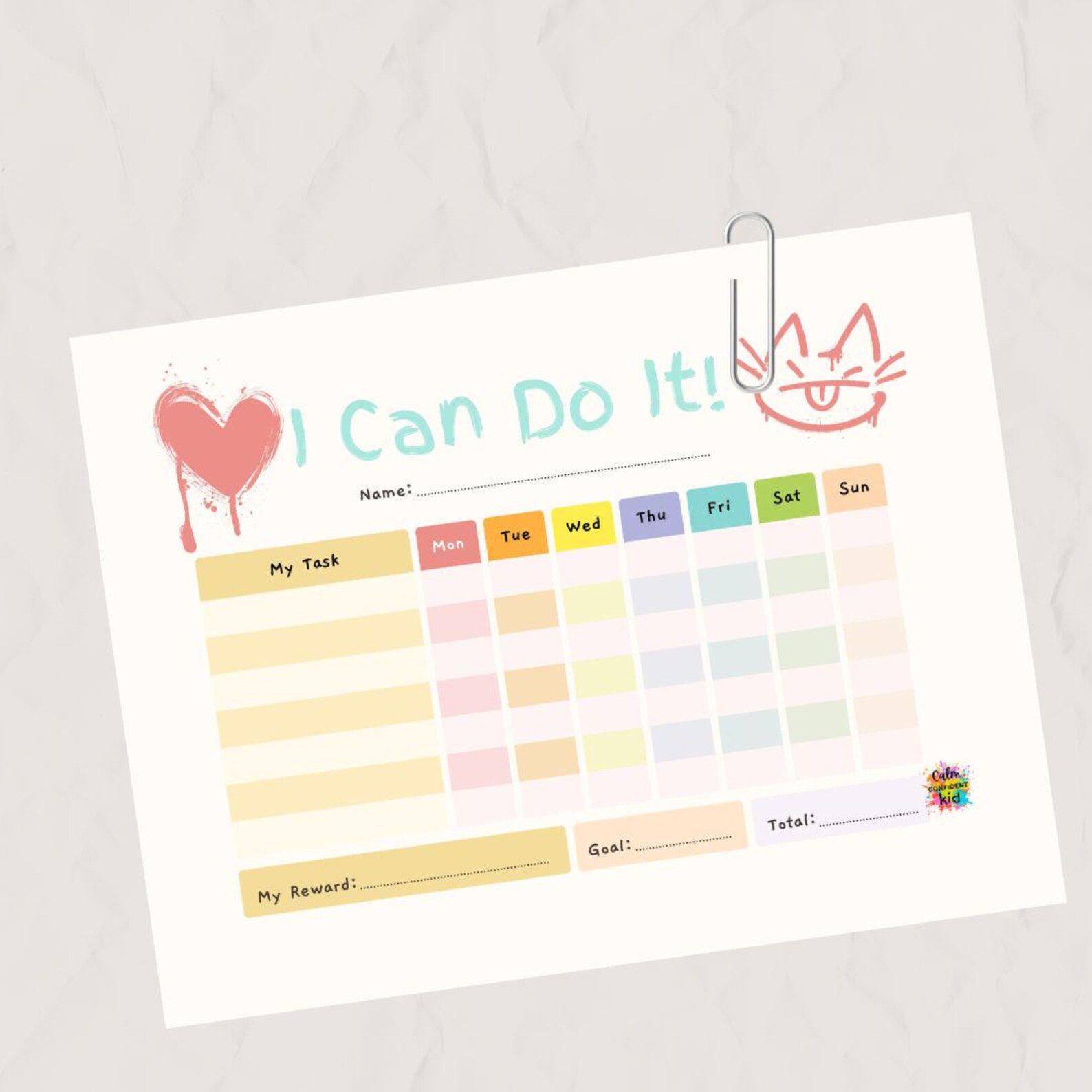 Printable Kids Behavior Chart: Positive Reinforcement Reward Tracker ...