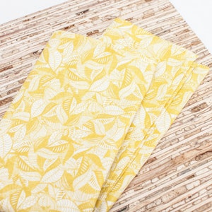 Large Cloth Napkins - Set of 4 - (N6349) - Yellow Golden Leaves Modern ...