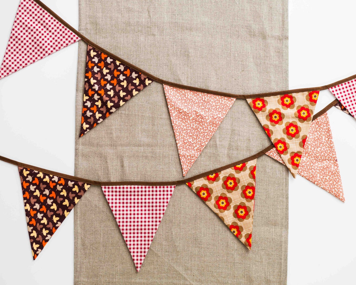 Autumn, Fall Fabric Flag Bunting - Etsy