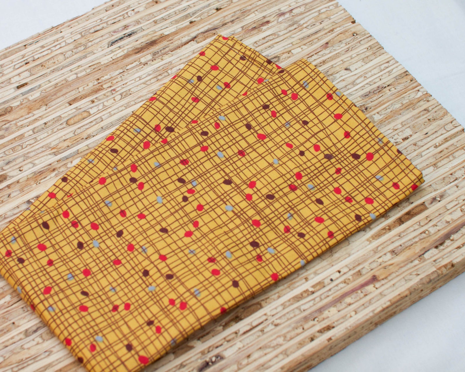 Large Cloth Napkins - Set of 4 - (N1786) - Crosshatch Mustard Modern ...