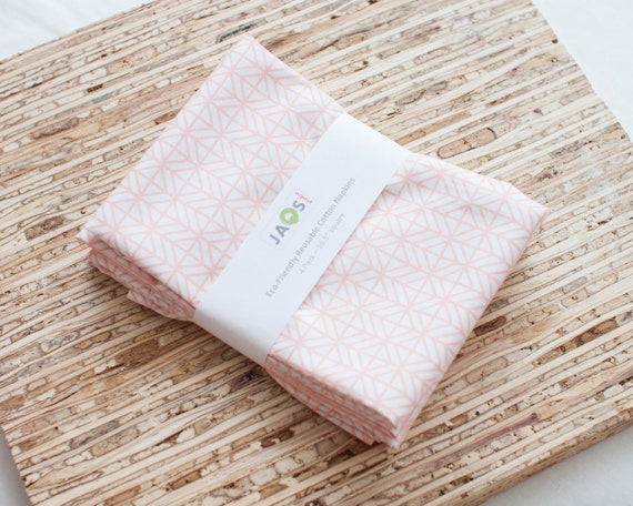Large Cloth Napkins Set of 4 N7523 Geometric Pink - Etsy