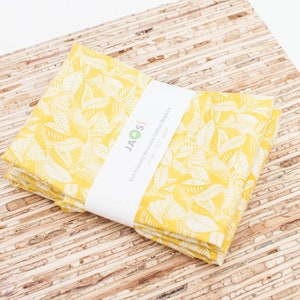 Large Cloth Napkins - Set of 4 - (N6349) - Yellow Golden Leaves Modern ...