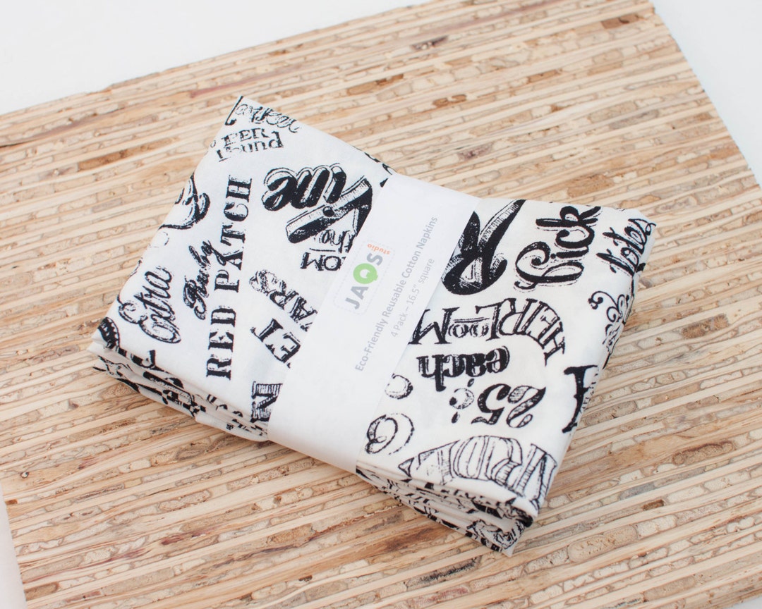 Large Cloth Napkins - Set of 4 - (N4750) - Local Farmer's Market Words ...