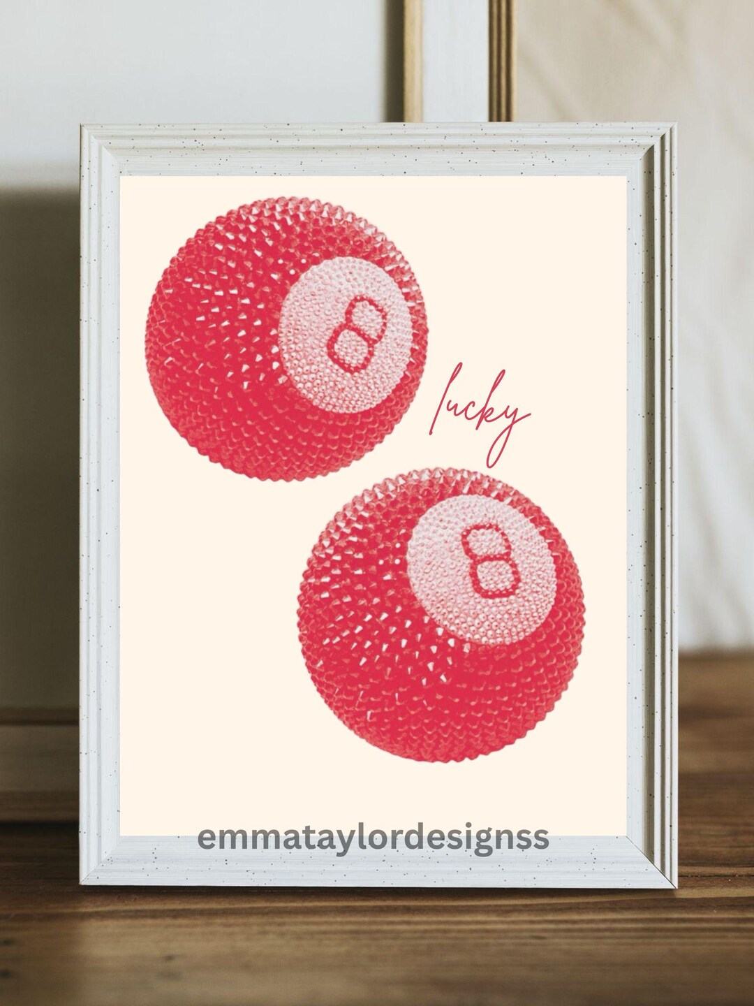 8 Ball Print, Lucky Pool Ball Wall Art, Aesthetic Poster, Red Pool Ball ...