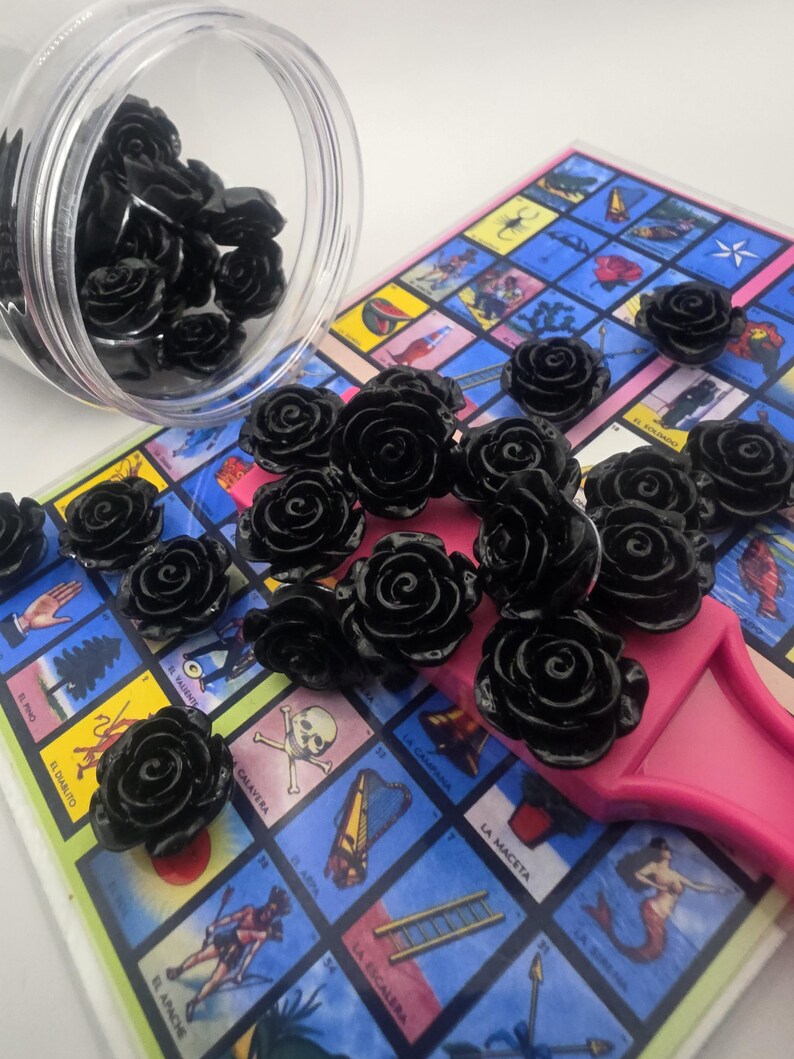 Loteria Chips/fichas - Black Rose (50 Count) - Etsy