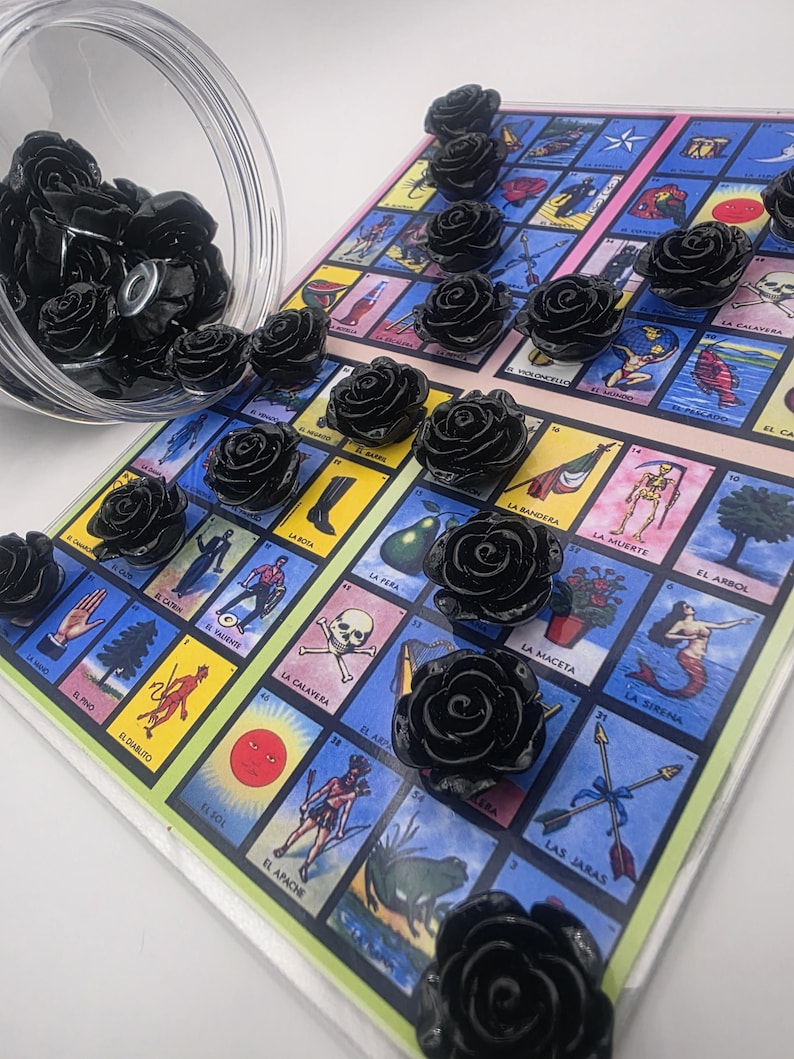 Loteria Chips/fichas - Black Rose (50 Count) - Etsy