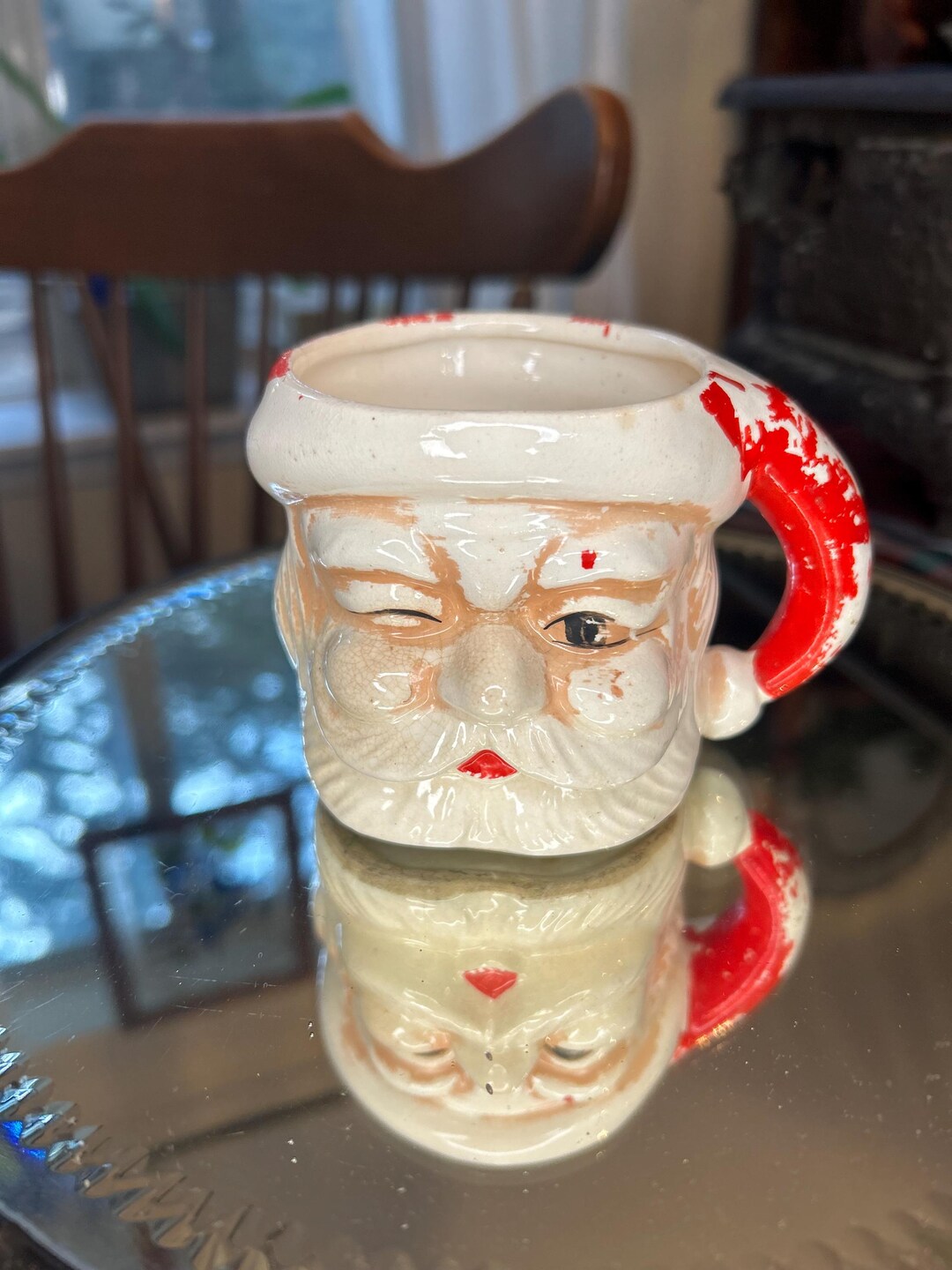 Vintage Santa Head Mug – Hand-painted Christmas Ceramic – 3” Retro ...