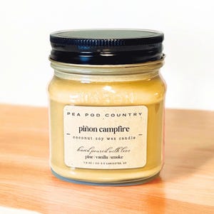 Piñon Campfire Candle: Pine, Smoke & Cedar Scented Soy Wax - Etsy