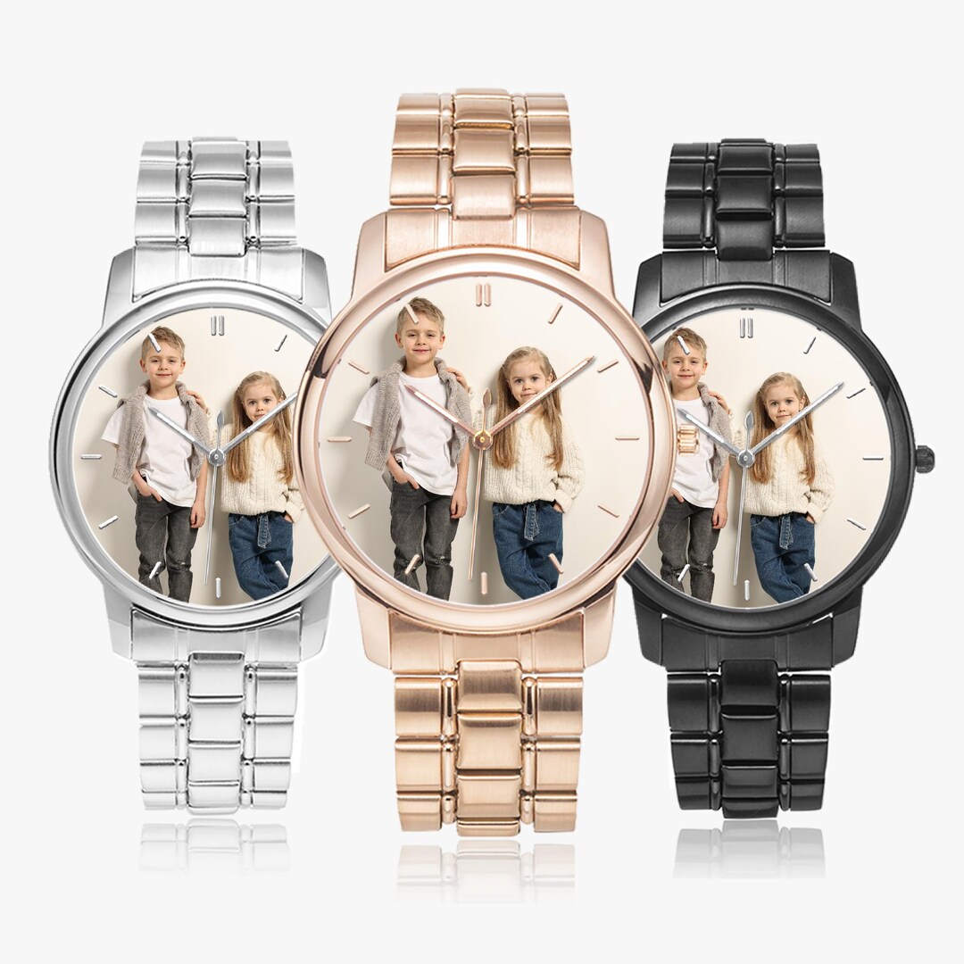 Custom Photo Watch, Personalized Watch for Men, Engraved Watch Gift for ...