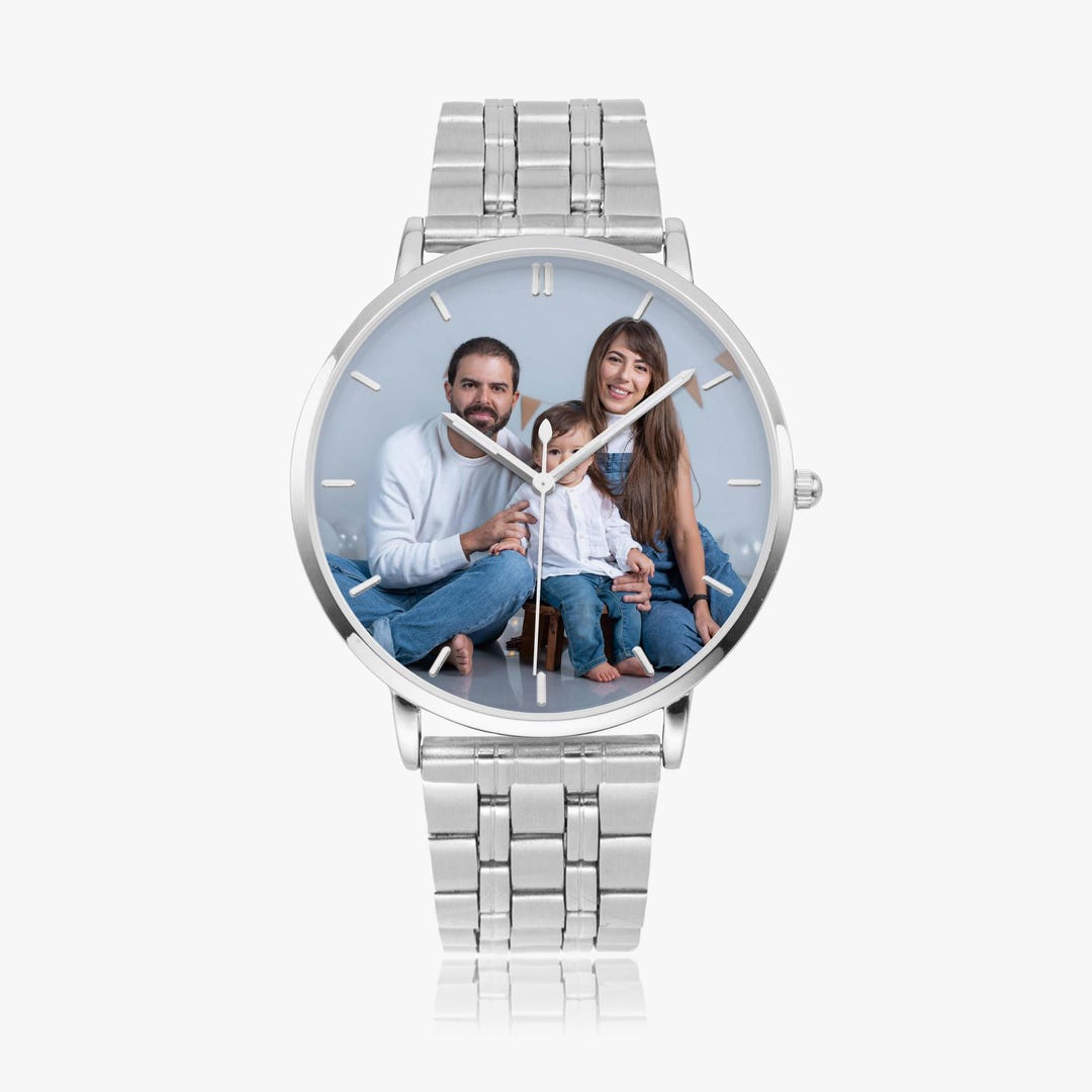 Custom Steel Quartz Watch With Indicators, Personalized Timepiece ...