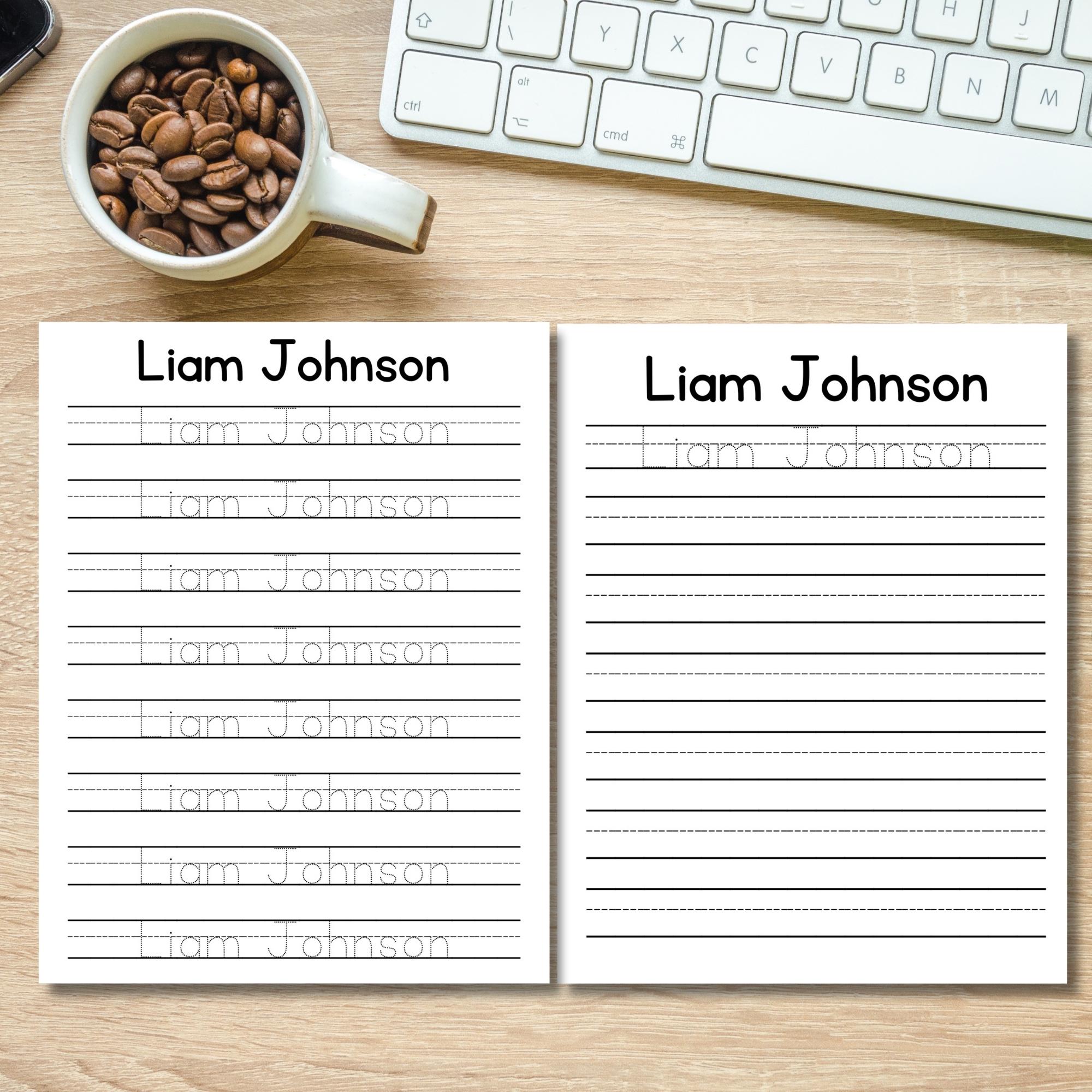 Personalized Name Writing Practice Sheet Custom Name Tracing Page ...