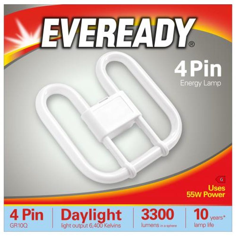 Eveready 4 Pin Energy Lamp 55W Daylight 3300 Lumens - Etsy