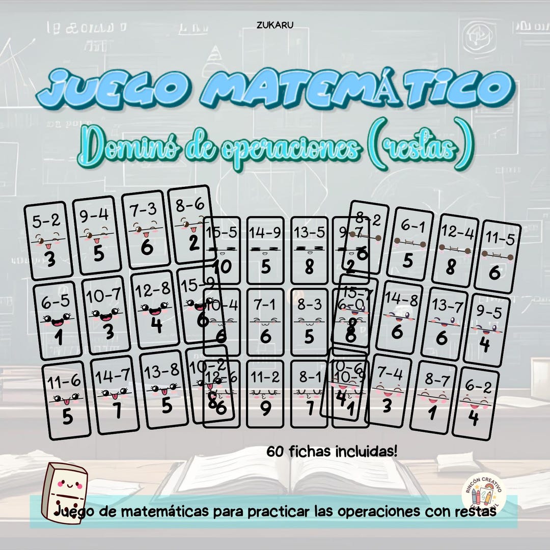 Subtraction Dominoes for Kids | Printable Educational Math Game ...