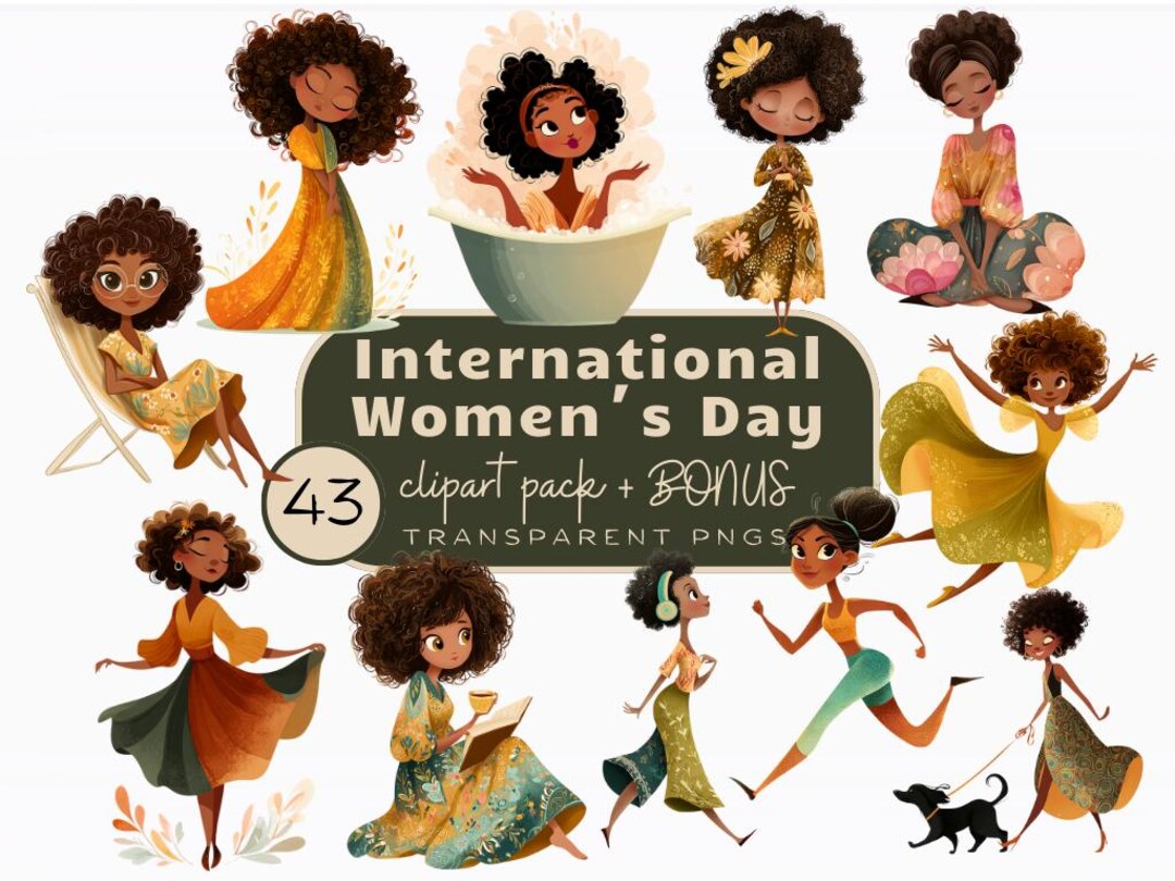 International Women's Day Clipart - Digital Feminist Art | Instant ...