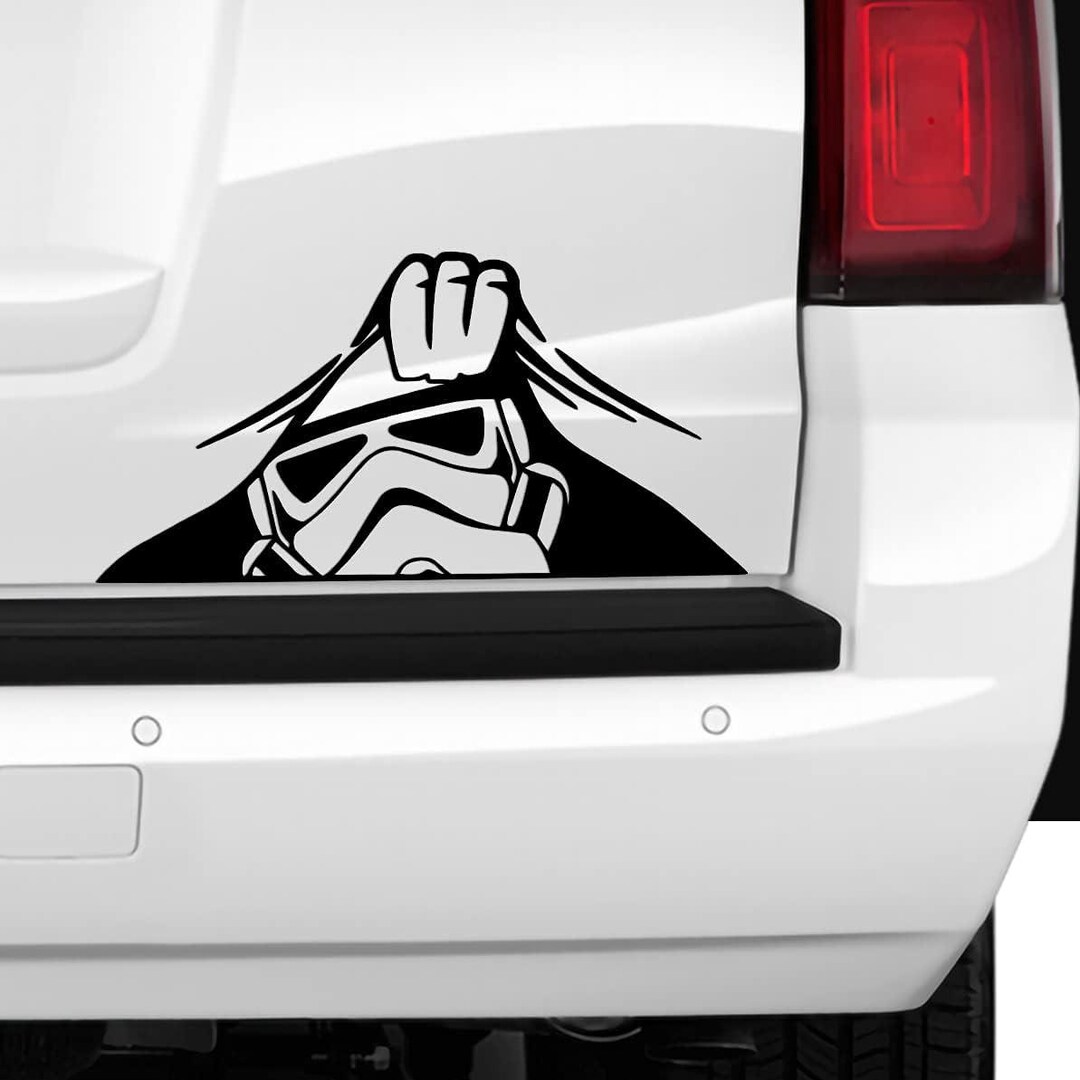 Stormtrooper Peeking Vinyl Decal – Funny Car/van Sticker - Etsy