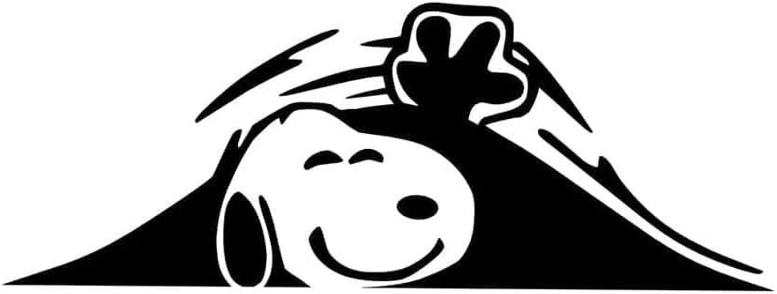 Snoopy Peeking Car Decal, Black Vinyl Sticker, 8 X 3 Inches - Etsy UK