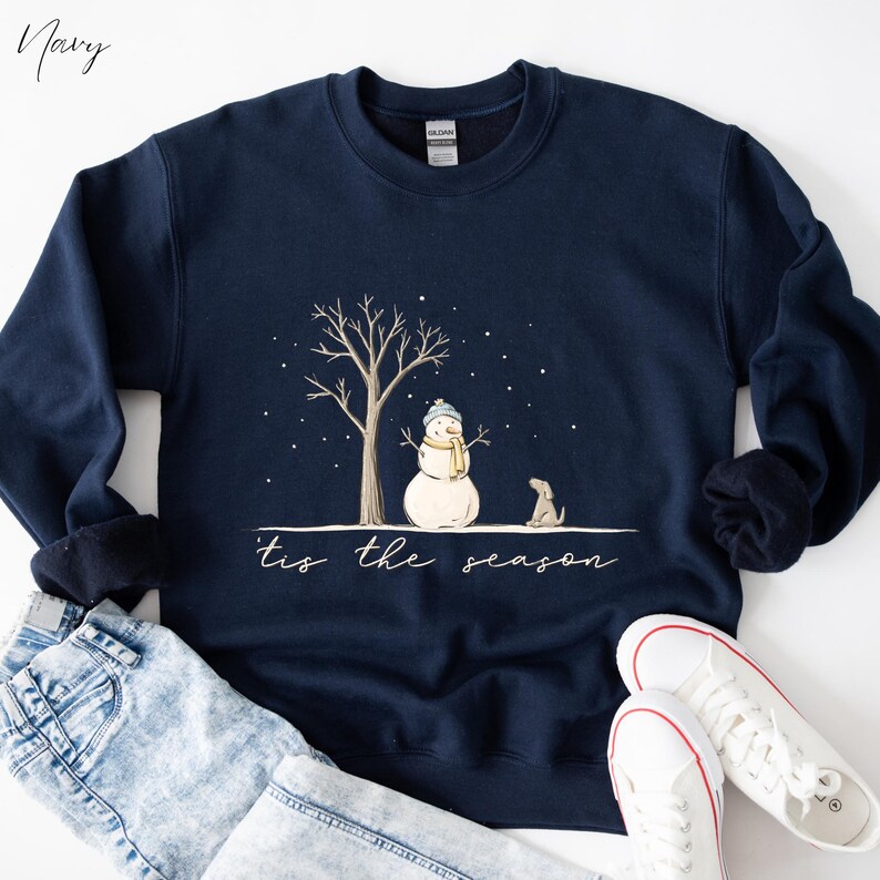Christmas Snowman Sweatshirt: 'tis the Season Crewneck - Etsy