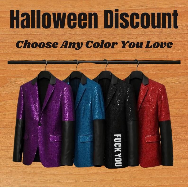 Ghost Band Cosplay Costume Coat Halloween Stage Wear Costume Sparkly ...