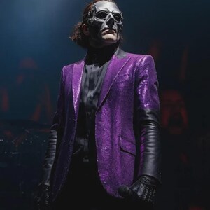 Gothic Rite Papa V Costume Blazer – Purple Sequin Jacket With Ghost ...