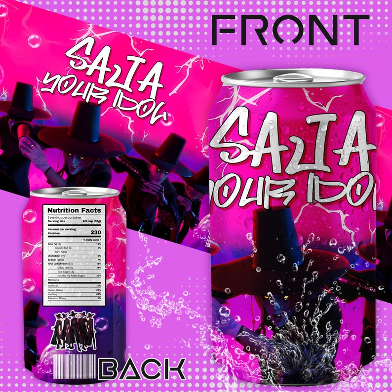 Halloween Kpop Demon Hunters Saja Boys Soda Can Labels Pop Can Wrappers ...