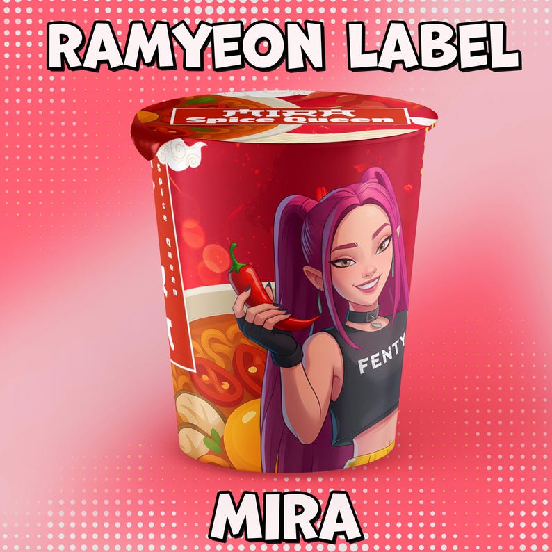 Kpop Demon Hunters, Cup Noodle Labels Ramyeon, Rumi Mira Zoey, Cosplay ...