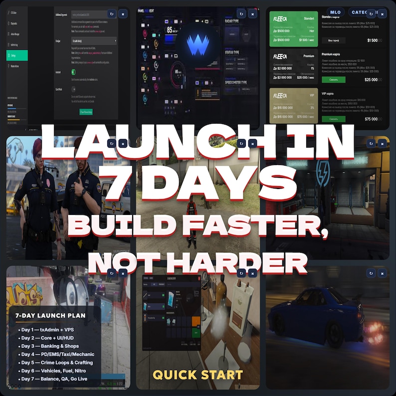 Mega Pack de más de 1000 scripts de FiveM (solo scripts): compatible con QBCore/ESX / Arrastrar ...