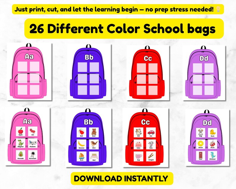 ABC Matching Activity for Kids, Alphabet Busy Book, Preschool Learning ...