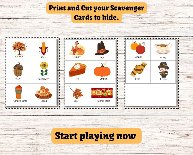 Thanksgiving Scavenger Hunt for Kids, Thanksgiving Game, Thanksgiving ...