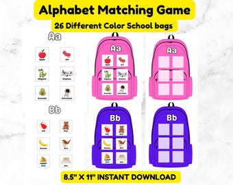 ABC Matching Activity for Kids, Alphabet Busy Book, Preschool Learning ...