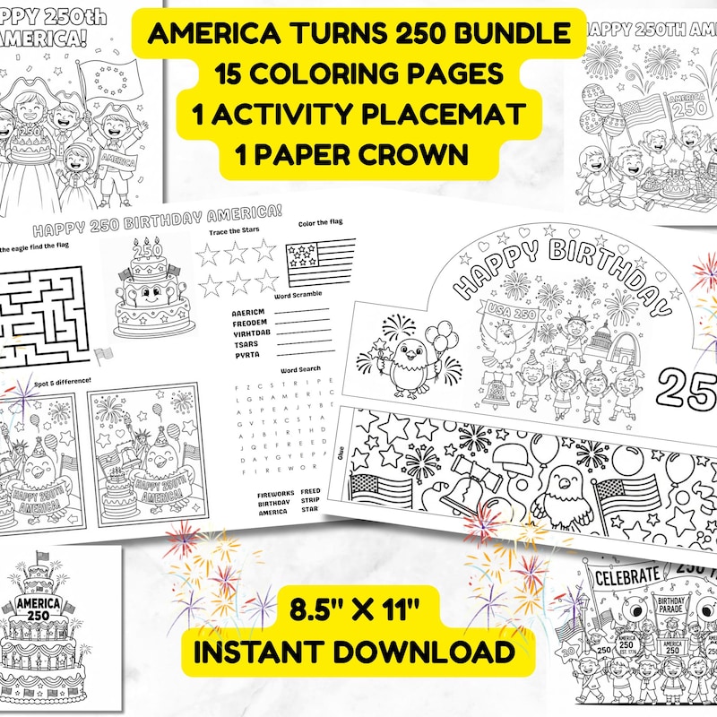 250th Anniversary Word Search - Etsy