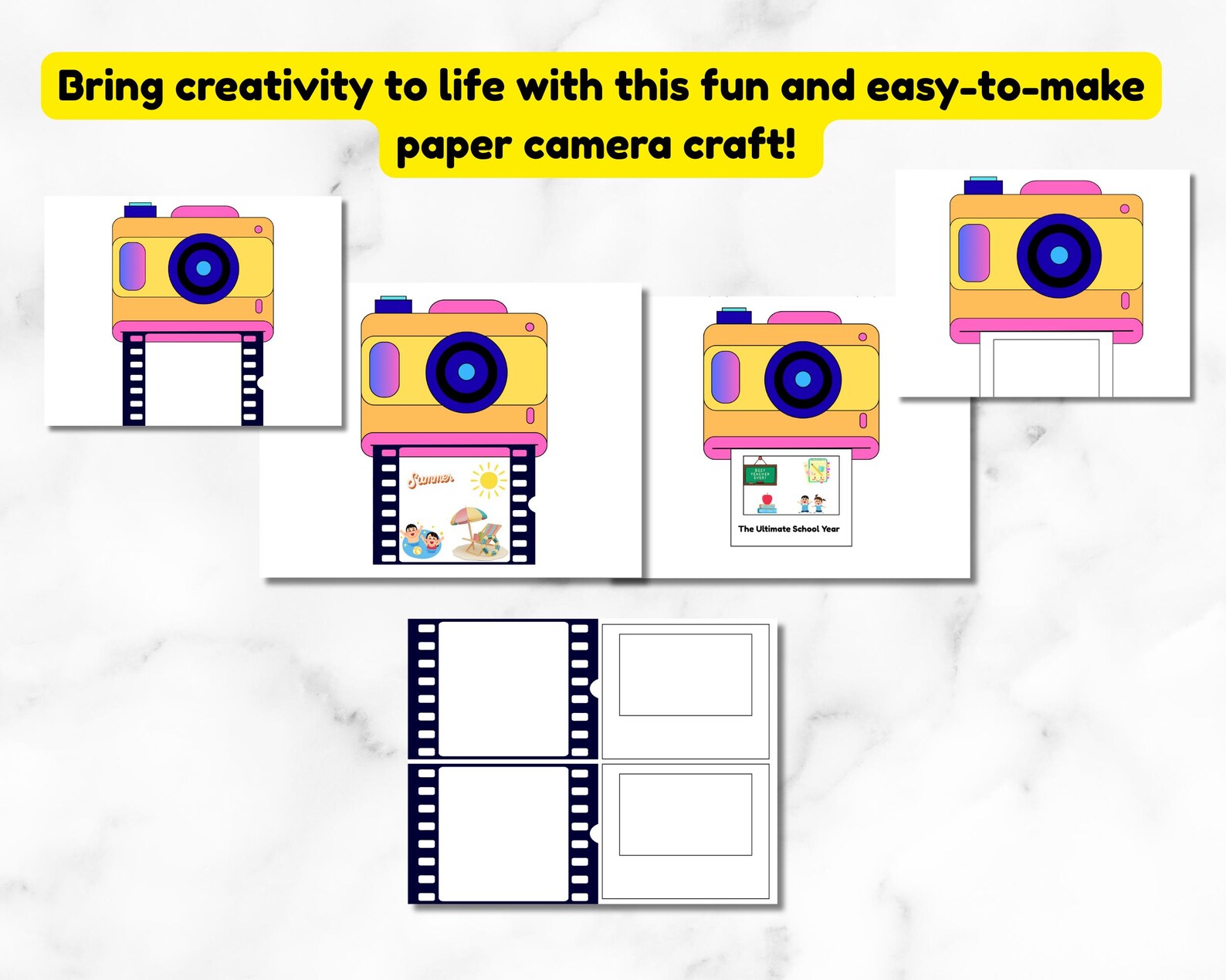 Printable Paper Camera Craft for Kids: All About Me Activity (PDF ...