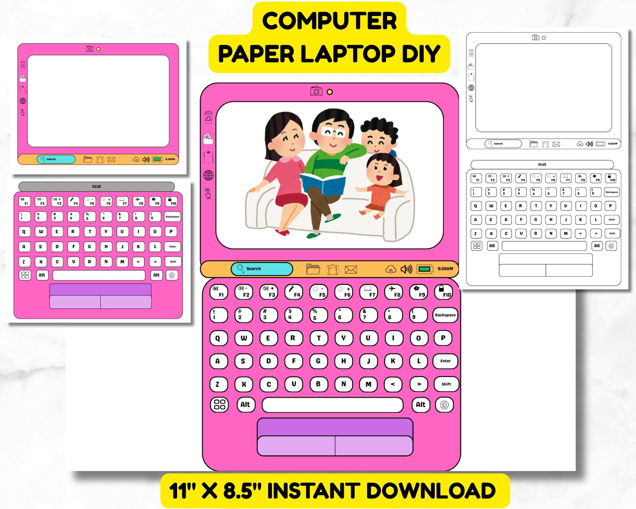 Printable Laptop Craft for Kids | Paper Computer | Montessori Pretend ...