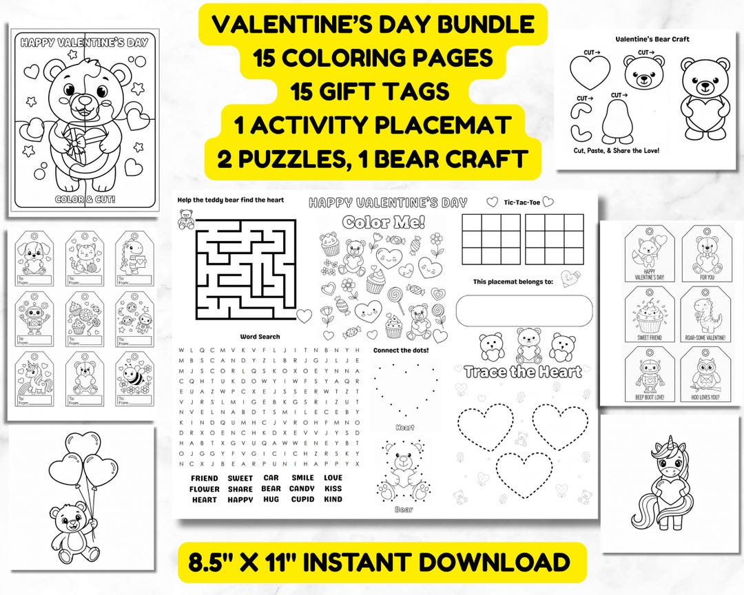Valentines Day Coloring Pages | Printable Valentines Crafts for Kids ...
