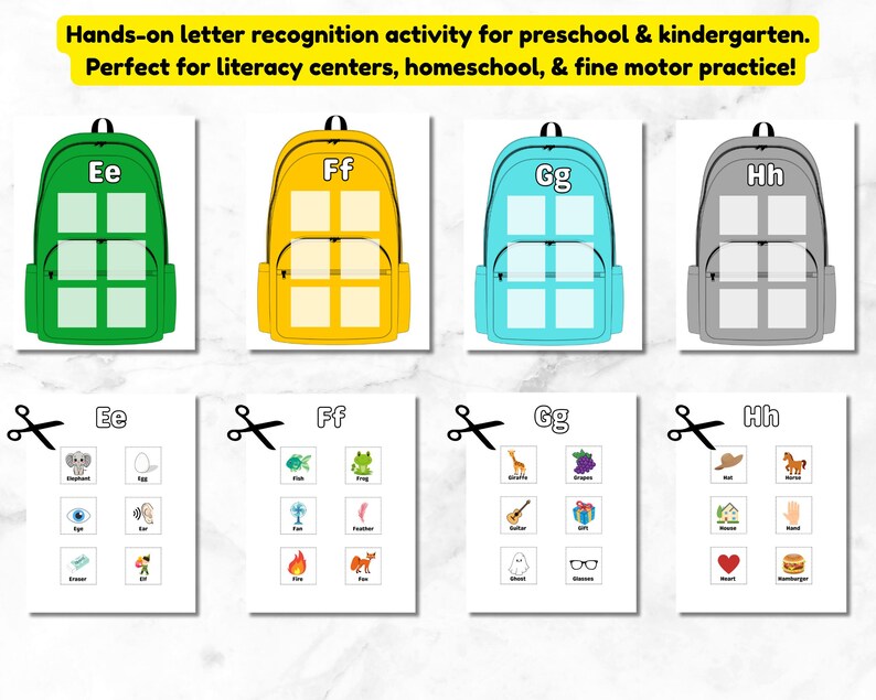 ABC Matching Activity for Kids, Alphabet Busy Book, Preschool Learning ...