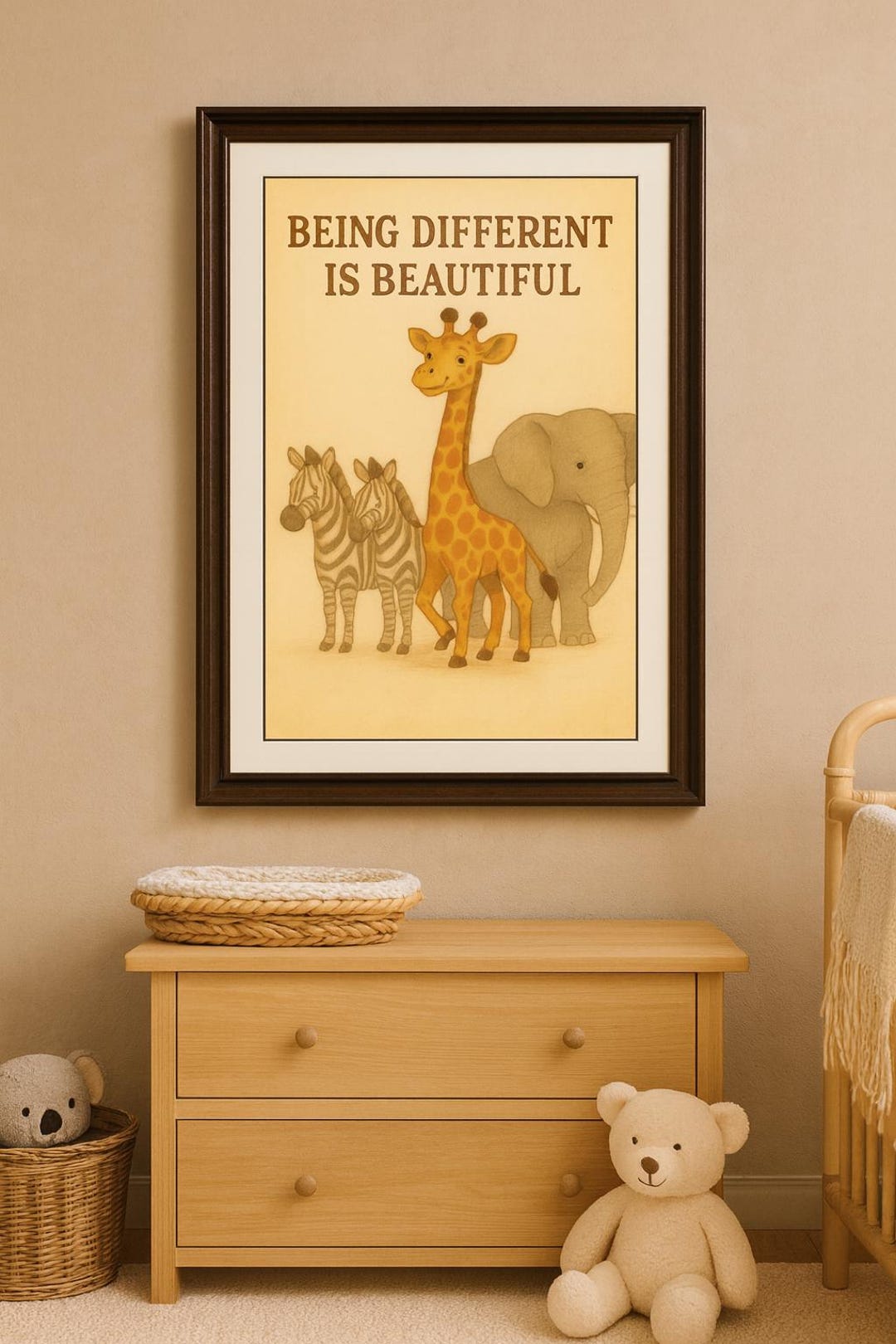 Cute Giraffe Quote Poster | Wall Art Print | Bring Different is ...