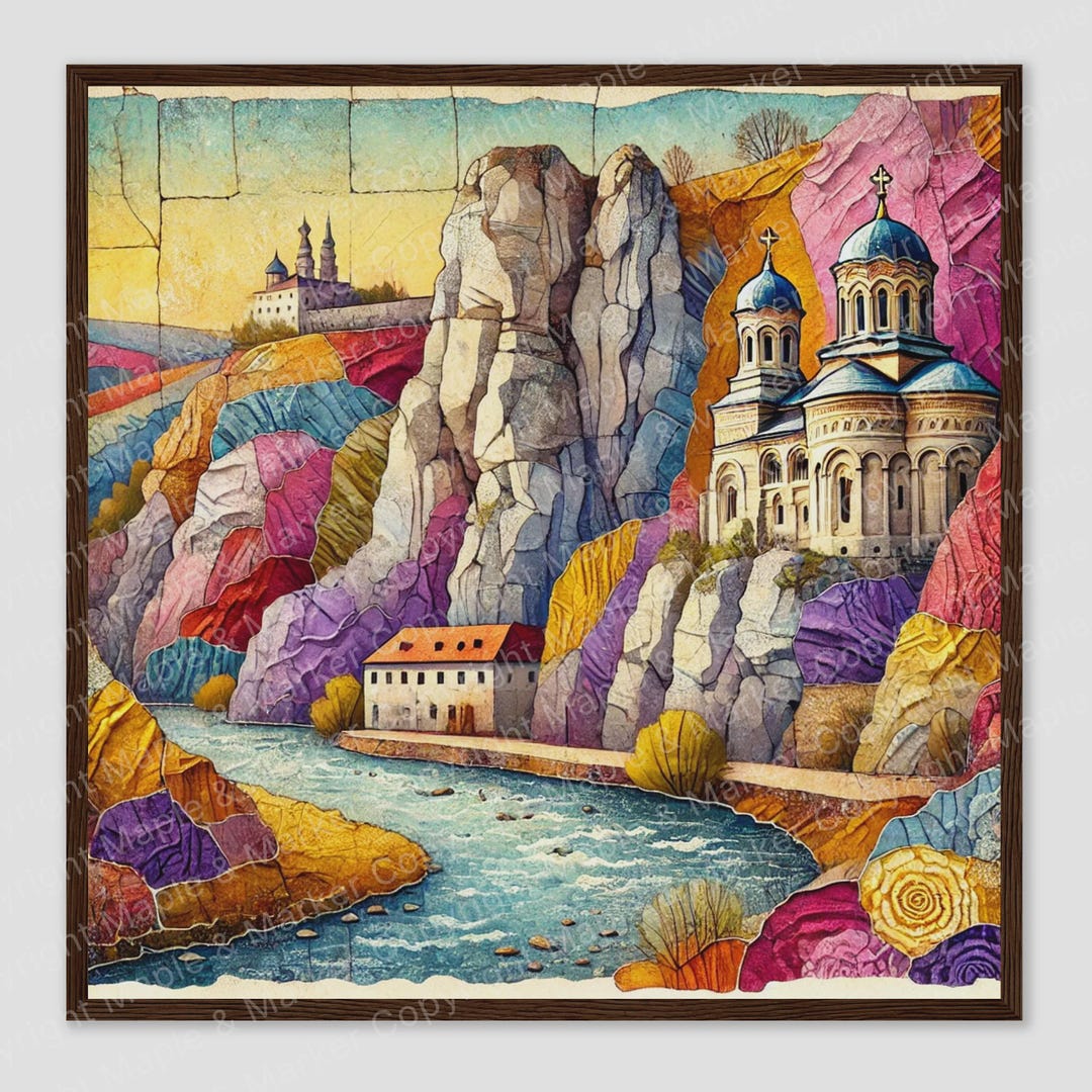 Orheiul Vechi Moldova Canyon Collage Wall Art - Etsy