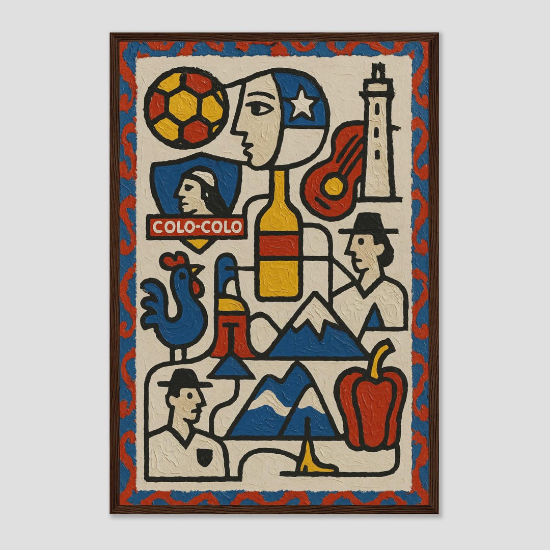 Colo-colo Picasso Inspired Wall Art — Chilean Club Tribute - Etsy