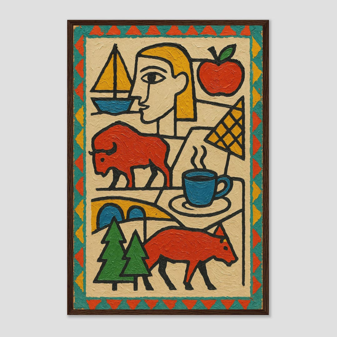 Laconia New Hampshire Lakeside Picasso Abstract Art - Etsy