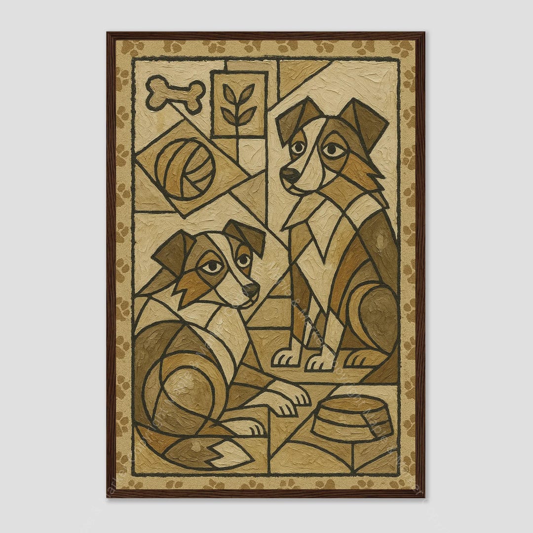Mini American Shepherd Abstract Wall Art - Etsy