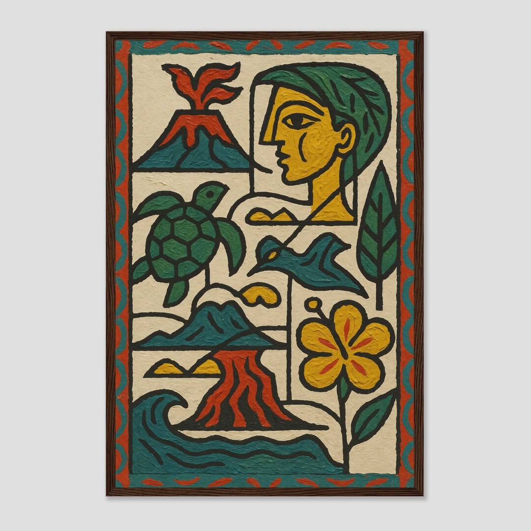 Hawaii Volcanoes Picasso Cubist Art Print - Etsy